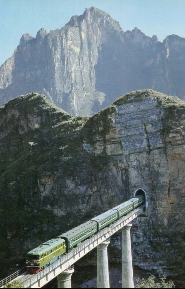 Rail Tracks Built on Mountain Edges